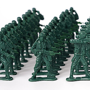 Wankko 2-Inch Plastic Army Men Action Figures, 10 Unique Sculpts, Pack of 100 (Green)