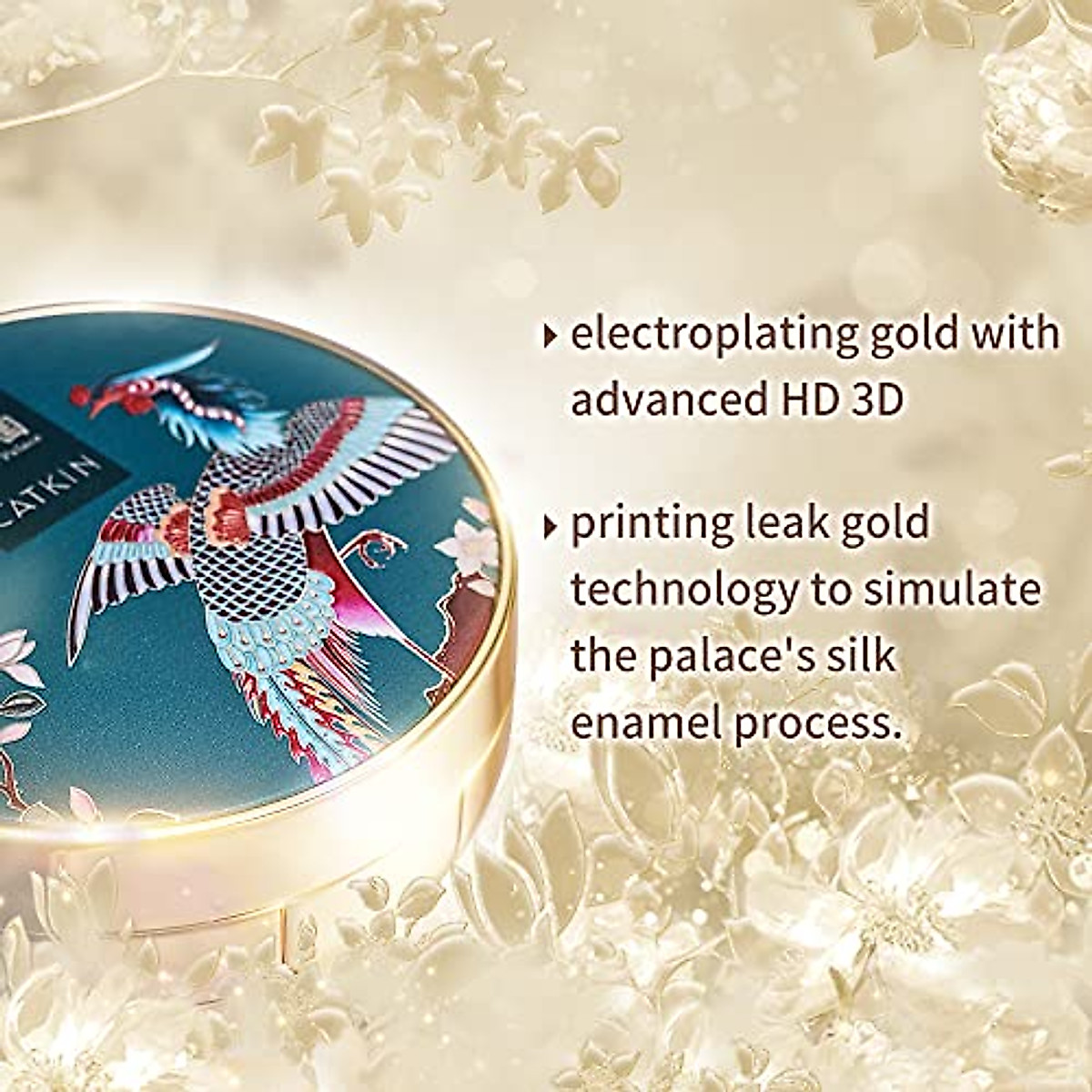 CATKIN BB Cream Air Cushion Foundation Full Coverage Moisturizing Concealer Natural Makeup With Free Refill Ivory Beige 0.46 Ounce