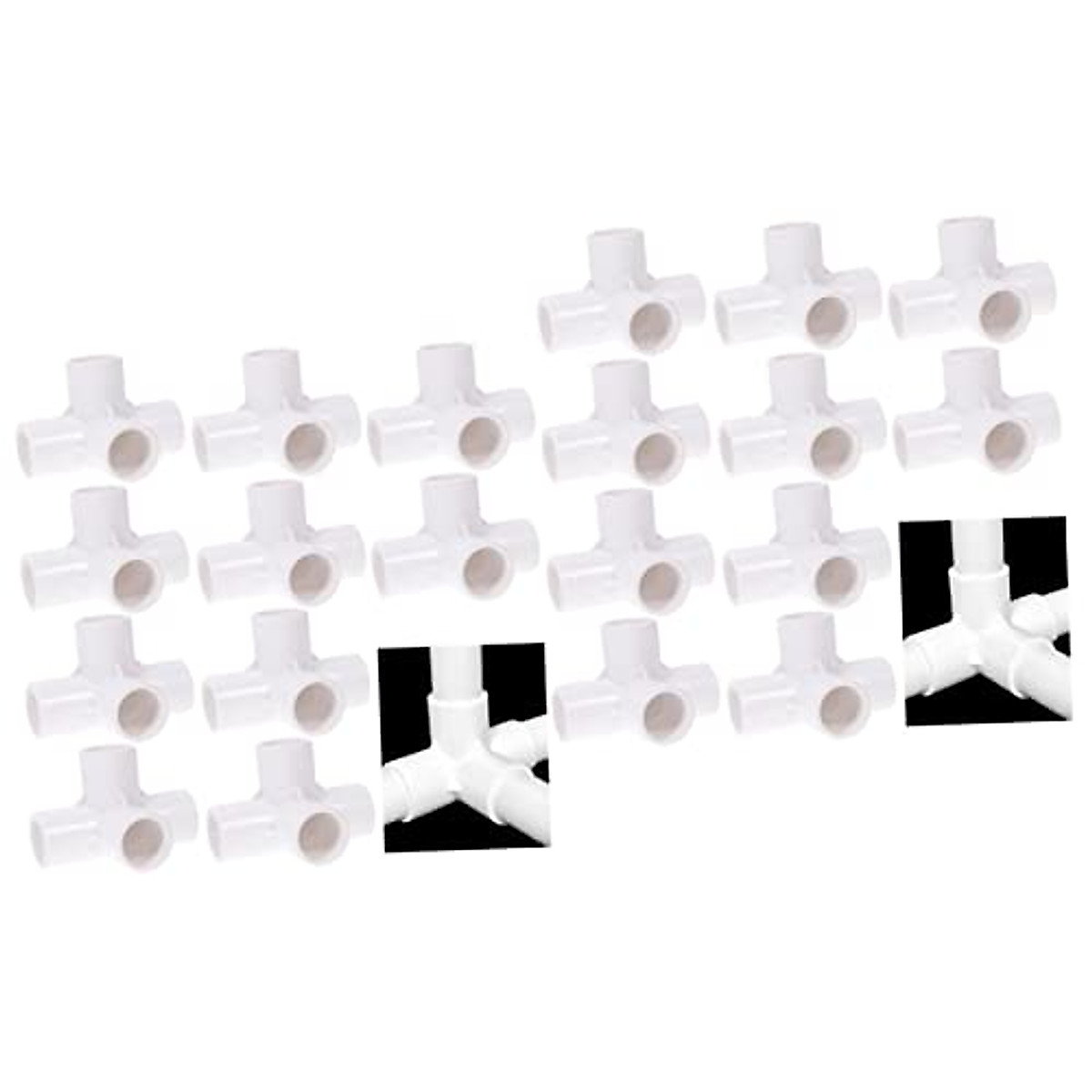 Happyyami 20 Pcs Water Pipe Elbow Clothes Rack with Shelf Carassosories Pvc Fittings Pvc Pipe 1/2 Inch Dress Hangers Elbow Fitting Tee Corner Fitting 4 Way Pvc Tee Pvc Pipe Connector Frame