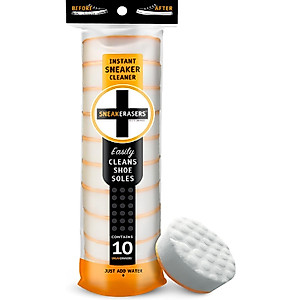 SneakERASERS Sole and Sneaker Cleaner, Premium, Disposable, Dual-Sided Sponge for Cleaning & Whitening Shoe Soles (1 Pack)