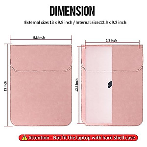 Allinside 13" Laptop Sleeve Compatible with MacBook Air 13 2018-2022 (M2 A2681 M1 A2337)/ MacBook Pro 13 2016-2022 (M2 A2686 M1 A2338 A2251 A2289 A2159), PU Leather Laptop Case, Pink