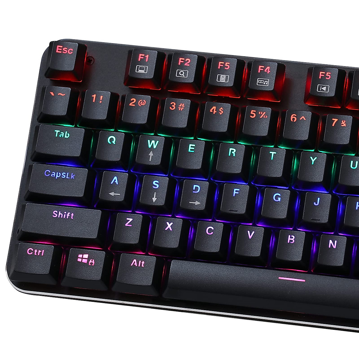 E-YOOSO Mechanical Keyboard LED Backlit Gaming Keyboard with Blue Switches, Compact 87 Key Ultra Slim Wired Keyboard for Desktop/PC/Laptop/Mac/Smart TV and Windows 10/8/ 7 (Red Switch)