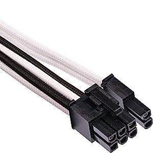 CORSAIR Premium Individually Sleeved PSU Cables Pro Kit – White/Black, 2 Yr Warranty, for Corsair PSUs