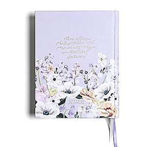 KJV Notetaking Bible, Large Print Hosanna Revival Edition, Lavender/Peach Cloth Over Board, Black Letter, Single-Column, Journaling Space, Reading Plan, Easy-to-Read Bible Slab Type