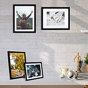 Beyond Your Thoughts 11"X14" Real Wood + Real Glass (Hang/Stand) Black Picture Photo Frame with Matted for 8"X10" or 9"x12" Photo for Wall and Table Top-Mounting Hardware Included(1 Pack)