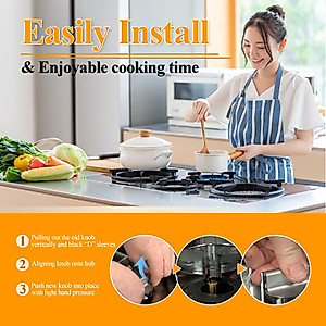 Upgraded Stove Knobs W10594481 Replacements for Whirlpool Gas Stove Range Knob WCG97US0DS00 WCG97US6DS00, Replace WPW10594481 AP6023301 Cooktop Knobs, 5 Pack Gas Range Knob