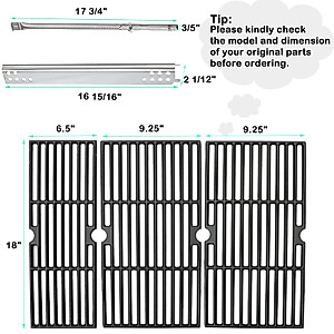 SUONA Grill Replacement Parts for Charbroil Performance 5 Burner 463347518 463347519 463335517 463342119 463347418 G470-0004-W1 G470-0004-W1A G470-0002-W1 Cooking Grate Heat Plates Burner Tube Kit