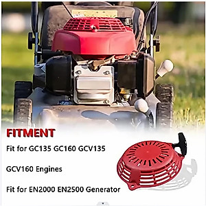MEEIHUI GCV160 Pull Start Recoil Starter Fit for Honda GCV135 GCV160 EN2000 HRU19 GC135 GC160 Engine Lawn Mower Pressure Washer Parts Replace 28400-Zl8-023ZA Recoil Pull Starter