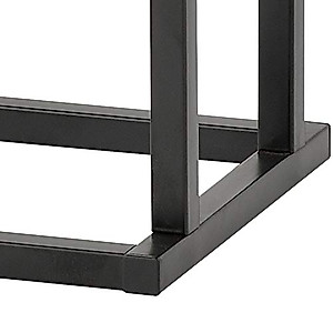 MyGift 33 Inch Black Chrome Plated Metal Freestanding Bathroom Towel Rack Stand with 2 Tier Bamboo Wood Bar, Laundry Room Drying Rack Stand