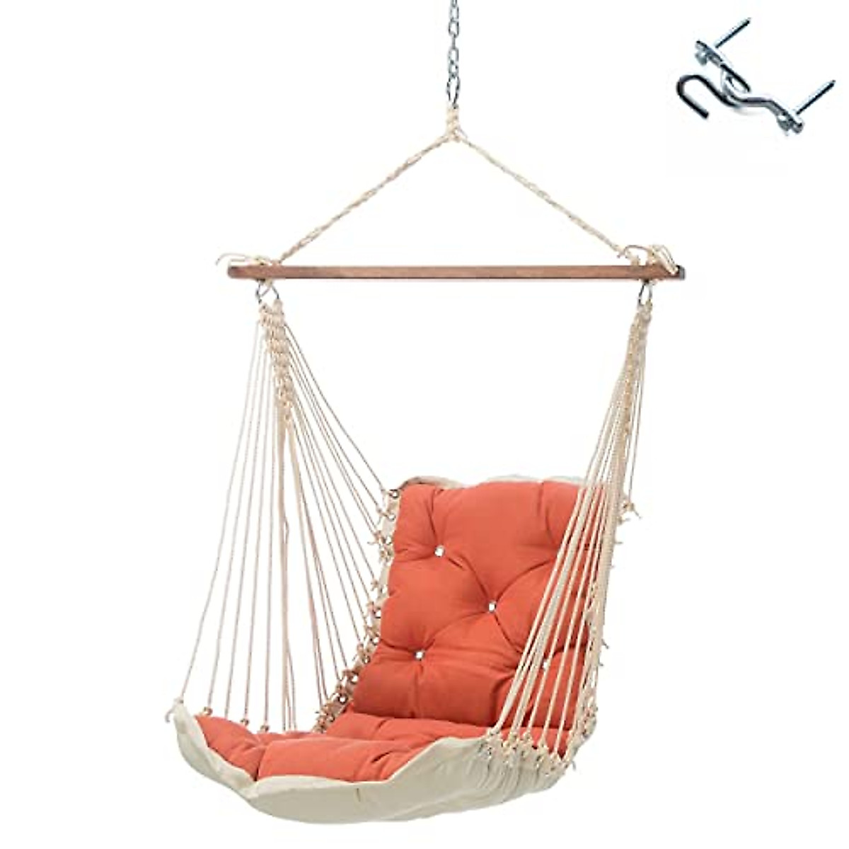 Hatteras Hammocks Echo Sangria Sunbrella Tufted Single Swing, 350 LB Weight Capacity, Handcrafted in The USA, Perfect for Indoor or Outdoor Use