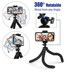 PHOPIK Mini Phone Tripod Stand: Portable and Flexible Octopus Smartphone Tripod- Compatible with iPhone/Android/Camera/GoPro