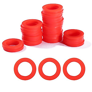 Litorsnge 30 PCS Red Outdoor Garden Hose Washer Gaskets Made from Soft Silicone, Fit All Standard 3/4" Garden Shower Hose and Water Faucet Fittings and 5/8 Inch Washing Machine