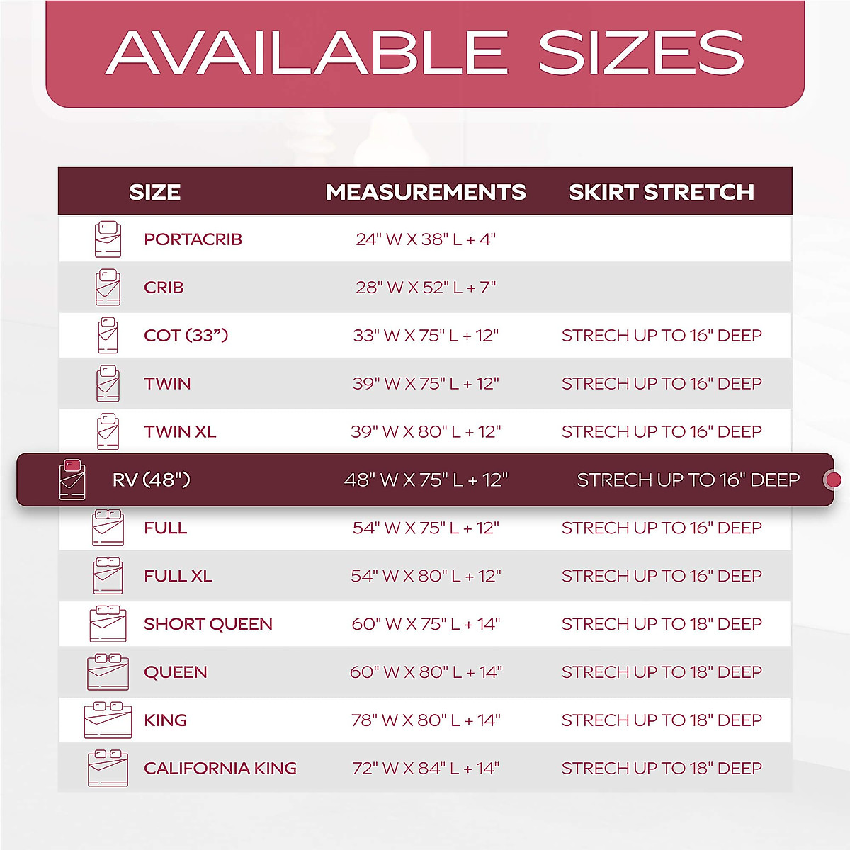 MAXI RV Size (48 x 75) Mattress Pad - Luxurious Cotton Sateen Mattress Protector - Soft, Comfortable, & Breatheable Mattress Cover - Mattress Pad Protects Mattress from Dust, Dirt, Spills, and Stains