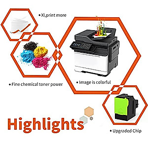 FOXINK Remanufactured for Lexmark Toner Cartridge CS421dn CX421adn CX522ade CS521dn CS622de CX622ade CX622de CX625ade CX625adhe BK 2,000 Pages, CMY 1,400 Pages 78C10K0 78C10C0 78C10M0 78C10Y0 4pack…