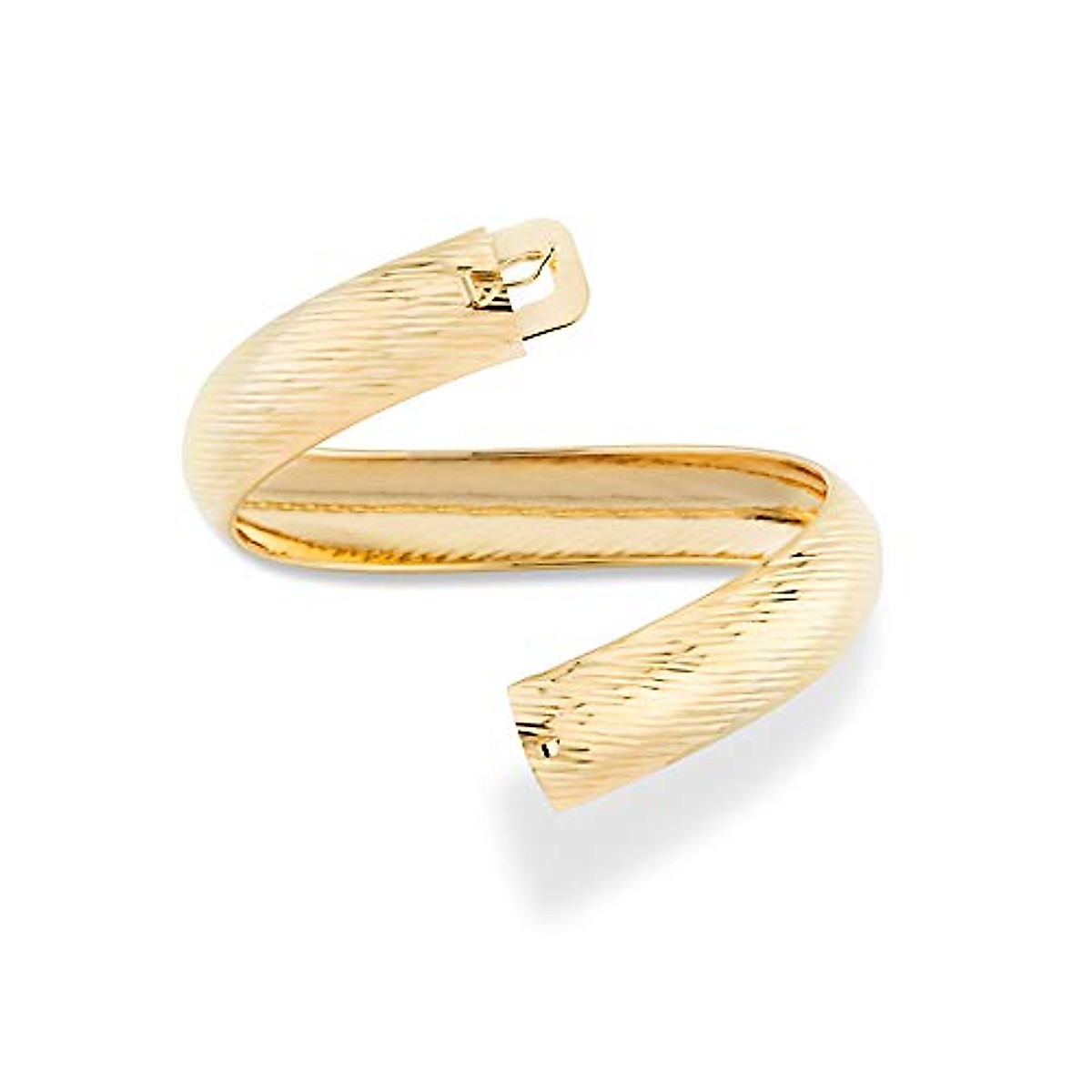 Miabella 925 Sterling Silver or 18Kt Yellow Gold Over Silver Italian Diamond-Cut Round Flexible Bangle Bracelet for Women 7.5 Inch Made in Italy (yellow-gold-plated-silver)