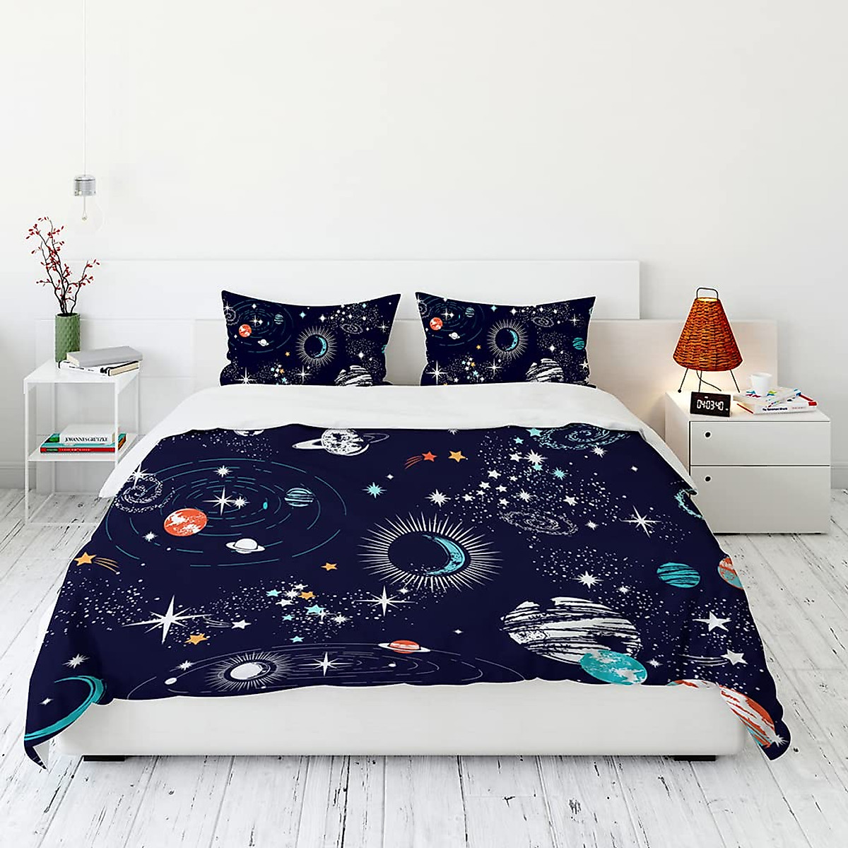 Vichonne Galaxy Space Comforter Set Full Size for Kids Teens Universe Adventure Stars Bedding Bedroom Decor