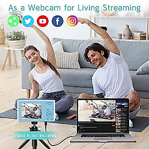 Saneen Digital Camera, FHD 2.7K & 44MP Kids Camera Video Cameras for Photography with 32GB SD Card 16X Digital Zoom, Compact Point and Shoot Camera Small Camera for Beginners, Kids and Teens-Blue