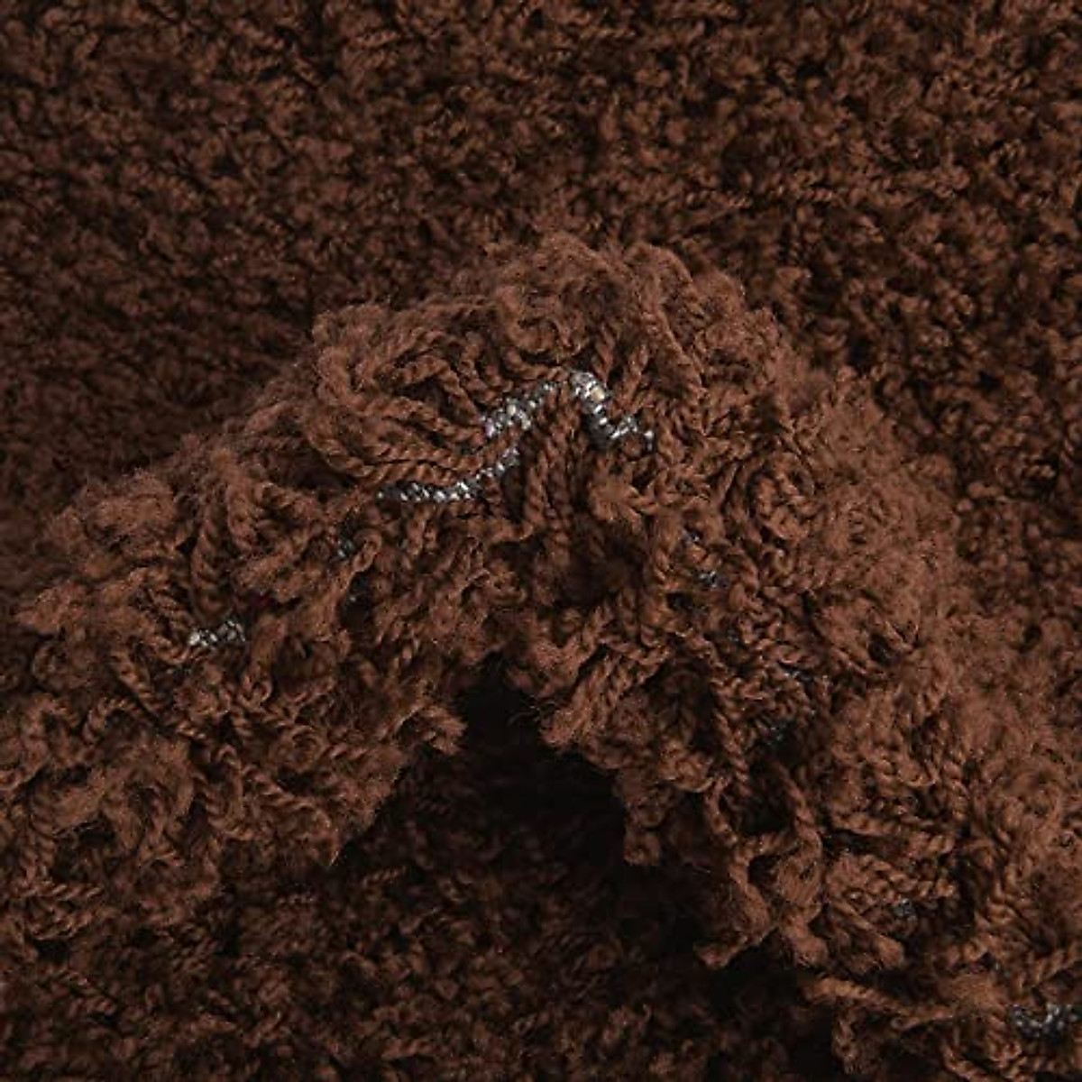 Rugs.com - Über Cozy Solid Shag Collection Rug – 8' x 10' Chocolate Brown Shag Rug Perfect for Living Rooms, Large Dining Rooms, Open Floorplans