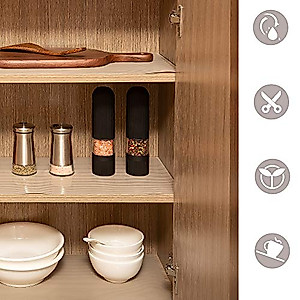 Rxemohesuoh Drawer Liner, Non-Adhesive Shelf Liner, 17.5IN x 20FT Double Sided Non-Slip Cabinet Liner Washable for Kitchen, Shoe Rack - Coffee