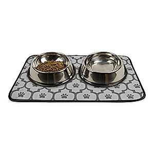 Bone Dry Machine Washable, Ultra Absorbent Pet Mat, 12x18, Gray Lattice