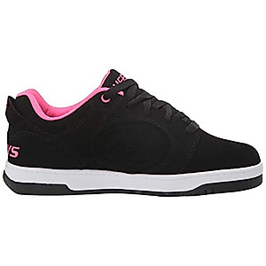 HEELYS Girl's Voyager Tennis Shoe, Black/Pink, 2 M US Big Kid