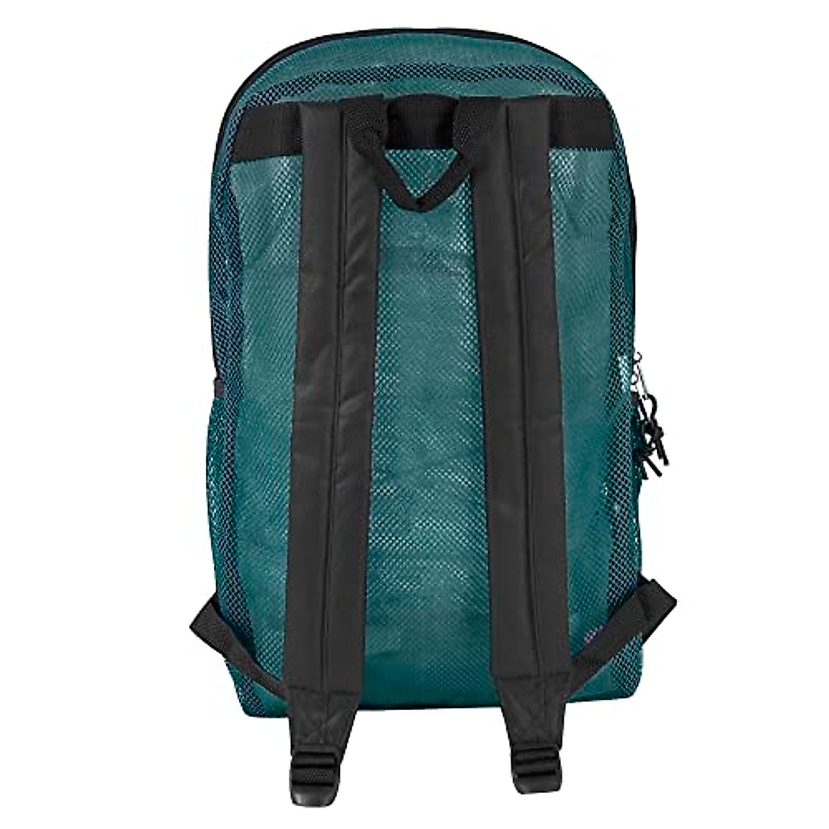 Deluxe See Through Mesh Backpack with Bungee Cord & Adjustable Padded Straps for Swimming, Travel (Green)