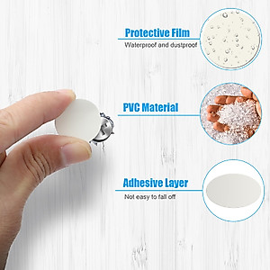 SUNJOYCO 1010 Pcs Screw Hole Covers, 10 Sheets Self-Adhesive Screw Hole Stickers, Dustproof Screw Cover Caps White, 12mm 15mm 21mm