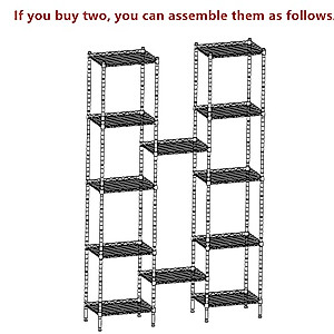 REGILLER 6 Wire Shelving Steel Storage Rack Adjustable Unit Shelves for Laundry Bathroom Kitchen Pantry Closet (Silver, 16.8L x 11.7W x 63H)