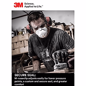 3M 8511 Particulate Disposable Respirator, N95, Pack of 80, Cool Comfort and Fewer Pressure Points with Dual Point Attachment for Grinding, Sanding, Sawing, Sweeping, Dust, Smoke