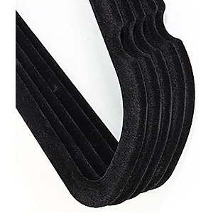 Tosnail 24 Pack Velvet Hangers Skirt Hangers Pants Clothes Hangers with Clips and Swivel Hook - Black