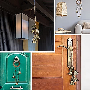 Witch Bells 2 Pieces Door Knob Hanger Witchcraft Decor Wind Chimes Positive Energy Decor Magic Home Protection Bells Handmade Clear Negative Energy Witch Door Knocker for Boho Decor (Classic Style)