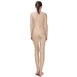 Mvefward Womens Scoop Neck Unisex One Piece Unitard Footless Full Body Leotard for Adult White xxl