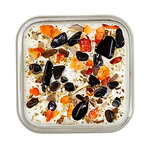 Samhain Halloween Candle by New Moon Beginnings - Fall Scented Pumpkin Candles - Herb & Crystal Candles - Soy Candle - Autumn Fall Candles