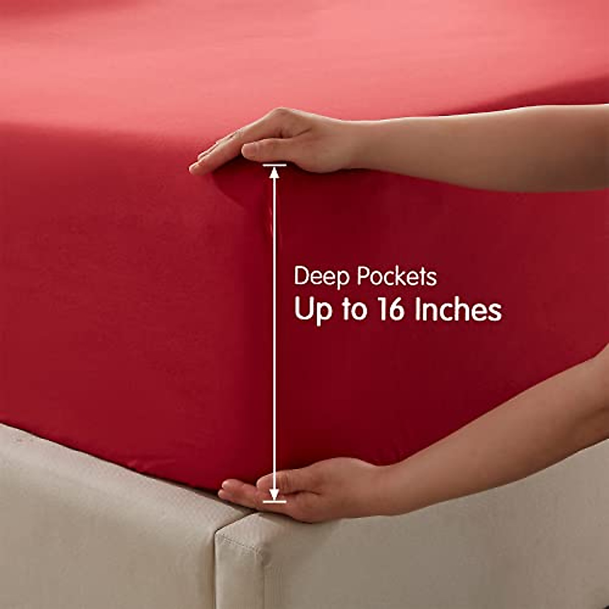 NexHome Full Size Sheet Set, Breathable & Cooling Sheets, Hotel Luxury Bed Sheet, Extra Soft, Deep Pockets 16", Easy Fit, Wrinkle Free, Comfy, Wine Red Bed Sheets 4 Piece Set