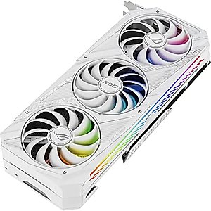 ASUS ROG Strix NVIDIA GeForce RTX 3080 V2 White Edition Gaming Graphics Card (PCIe 4.0, 10GB GDDR6X, LHR, HDMI 2.1, DisplayPort 1.4a, White color scheme, Axial-tech Fan Design, 2.9-slot)