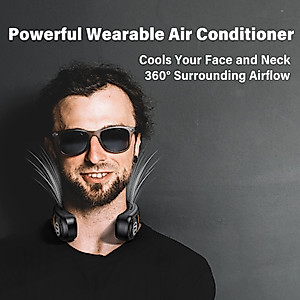 Neck Air Conditioner, 3-Speed Portable Neck Fan, 5000mAh Rechargeable Battery Operated Personal Air Conditioner, Portable AC, Hands-Free Bladeless Neck Fan for Gift Work Walk Travel Outdoor Indoor