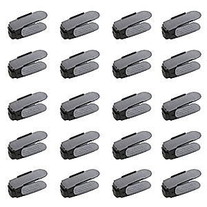 Yuehuam 20 Pack Shoe Slots Space Saver for Closet Organization Adjustable Double Deck Shoe Stacker Space Saver Shoe Slots Organizer
