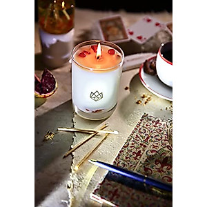 Aluminate Life Luxury Glass Jar Candle, Energy - Red Carnelian Crystal Infused - Scents of Lemon, Grapefruit, & Bergamot - Passion, Confidence, & Vitality - Coconut Wax, Essential Oils, Dr. Developed