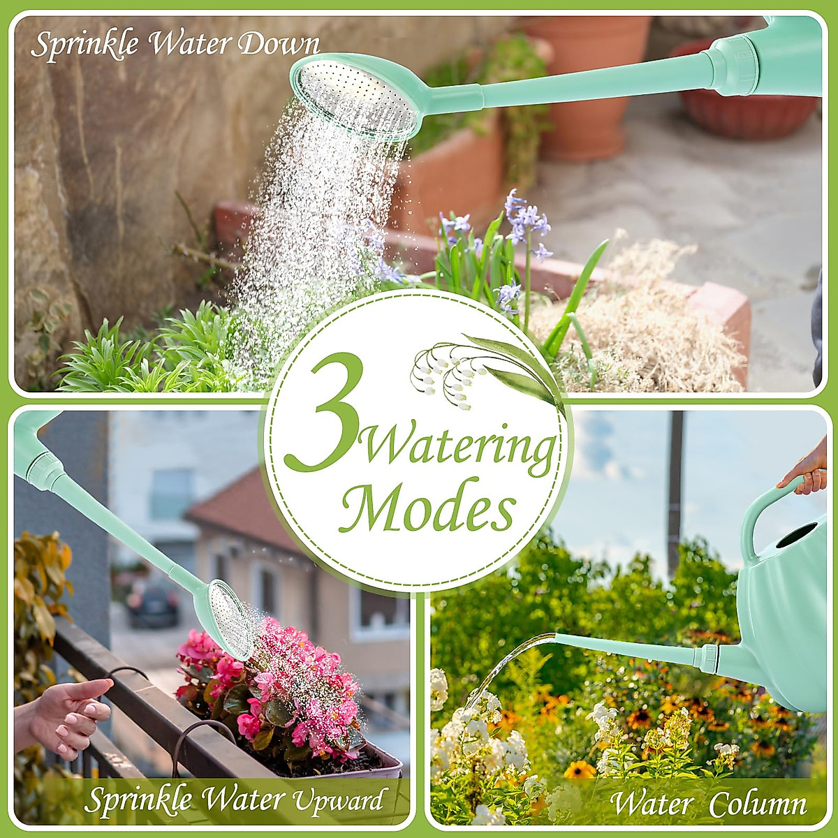 2.5 Gallon Watering Can for Outdoor Plants Bottle for Watering Indoor Outdoor Plants,Modern Plant Watering Can Large Long Spout with Sprinkler Head