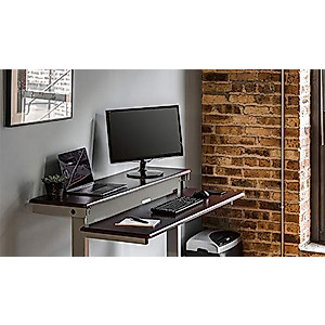 S STAND UP DESK STORE Crank Adjustable 2-Tier Standing Desk with Heavy Duty Steel Frame-Silver Frame/Dark Walnut Top, 60 inch Wide