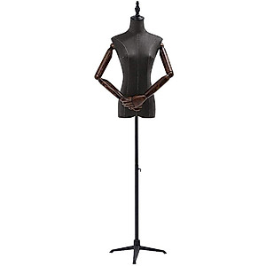 Mannequin Torso Mannequin Dress Form Torso Female Tailors Dummy Mannequin Dressmakers Dummies Display Bust Wood Arm Active Suitable for Apparel Jewelry Display Stand (C Small)