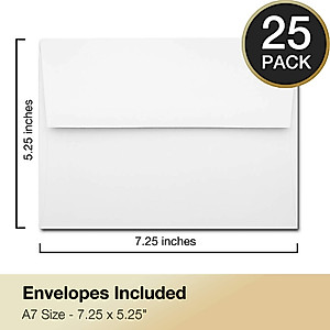 Set of 25 Baby Shower Invitations with Envelopes, Diaper Raffle Tickets and Baby Shower Book Request Cards - Night Stars