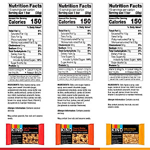 KIND Healthy Grains Bars, Variety Pack, Dark Chocolate Chunk, Oats & Honey, Peanut Butter Snacks, Gluten Free, 45 Count