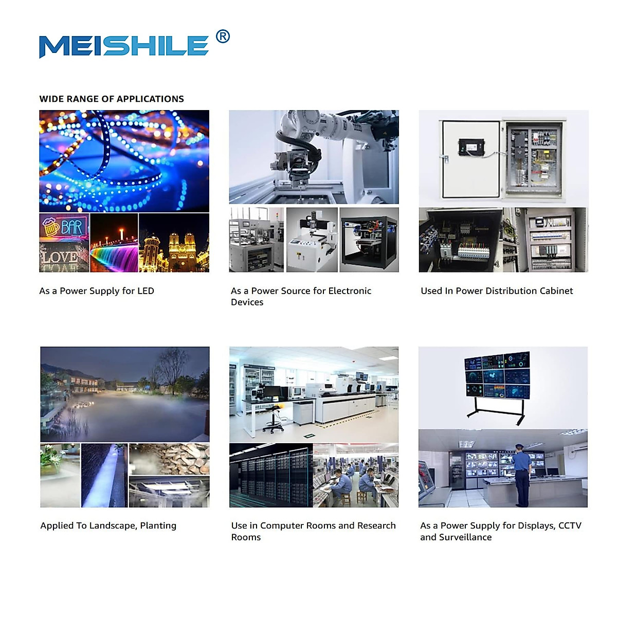 MEISHILE 12V 50A 600W DC Switching Power Supply Adapter PSU AC to DC Industrial Transformer Converter for LED Drive Light Lamp Meter 3D Printer Semiconductor Pump Motor Drive 220V 110V to 12Volt