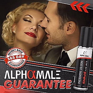 AlphaMale Premium Pheromone Cologne for Men - Savage Scent - Bold, Sultry Men's Cologne Infused with Pheromones for Attraction - Potent, Long-Lasting Formula to Attract Women - 0.34oz (10mL)