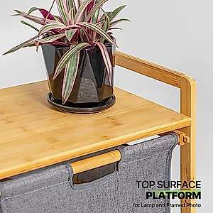 Magshion 3 Drawer Fabric Bin Storage Dresser Unit End/Side Table Nightstand Freestanding Organizer for Bedroom Living Room, Closet, Wide Chest of Drawers (3-Drawer)