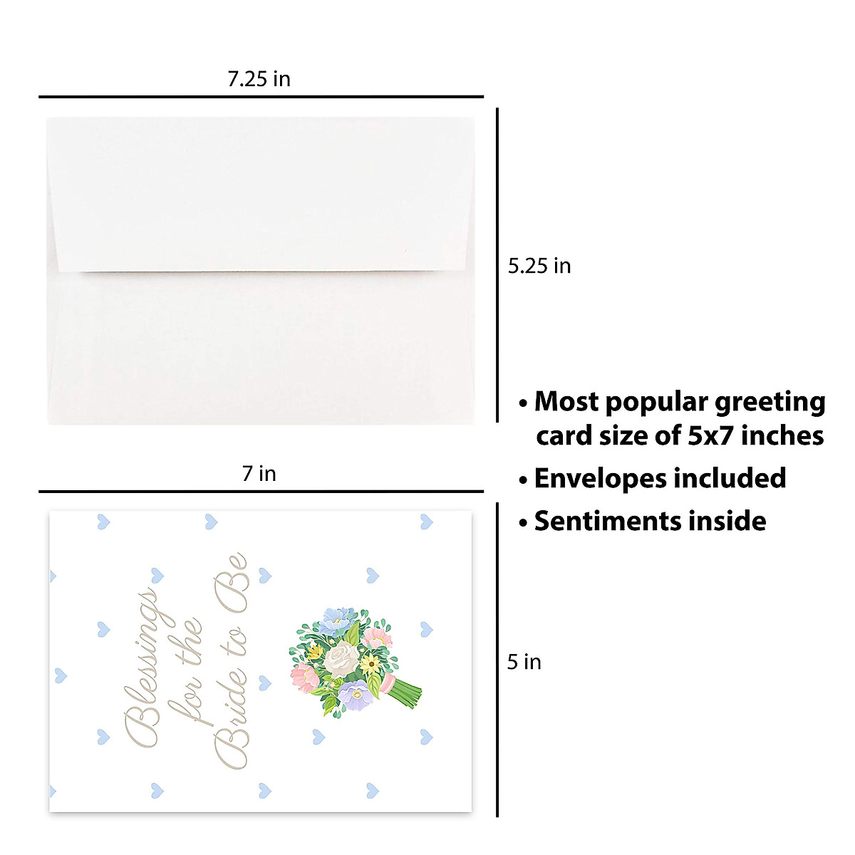 Christian Bridal Shower Card for Christian Bride 5x7Inch Card Christian Bridal Card (Single Card)