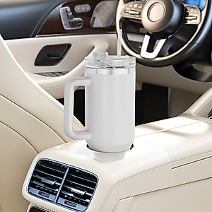 FECBK 40 oz Tumbler with Handle and Straw, 100% Leak-Proof Travel Mug, Stainless Steel Double Wall Vacuum Insulated Coffee Cup Keeps Cold For 34 Hours, Dishwasher Safe, Grey