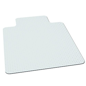 ES Robbins EverLife AnchorBar 45-Inch by 53-Inch Vinyl Chair Mat with Lip for Medium Pile Carpet, Clear