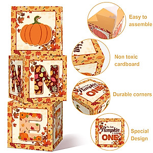 Little Pumpkin 1st Birthday Fall Decorations Balloon Boxes,3pcs One Boxes in Fall Little Pumpkin Theme for First Birthday Baby Party Decorations Supplies